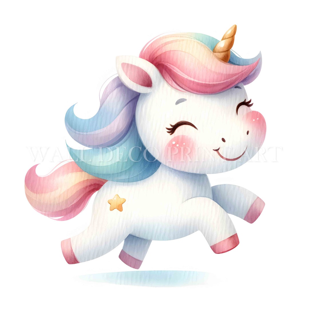 Soft Sketch UNICORN Clipart Bundle - 5 High Quality JPG - Digital ...