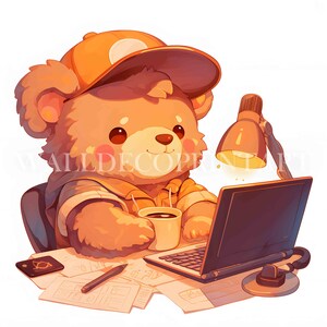 12 Fluffy Teddy Bear Programmer Clipart Bundle - High Quality JPG ...