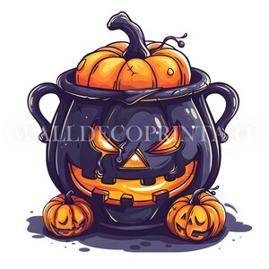10 Halloween Bubbling Cauldron Clipart Bundle 2 - High Quality JPG ...