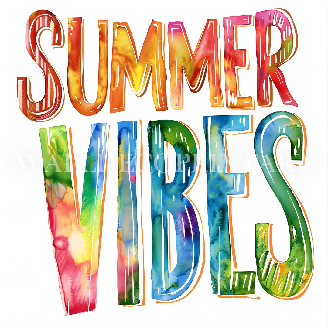 10 SUMMER VIBES Clipart Bundle - High Quality Jpgs - Digital Download ...