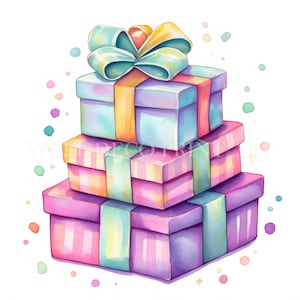 Birthday GIFTS Pastel Clipart Bundle - 10 High Quality JPG - Digital ...