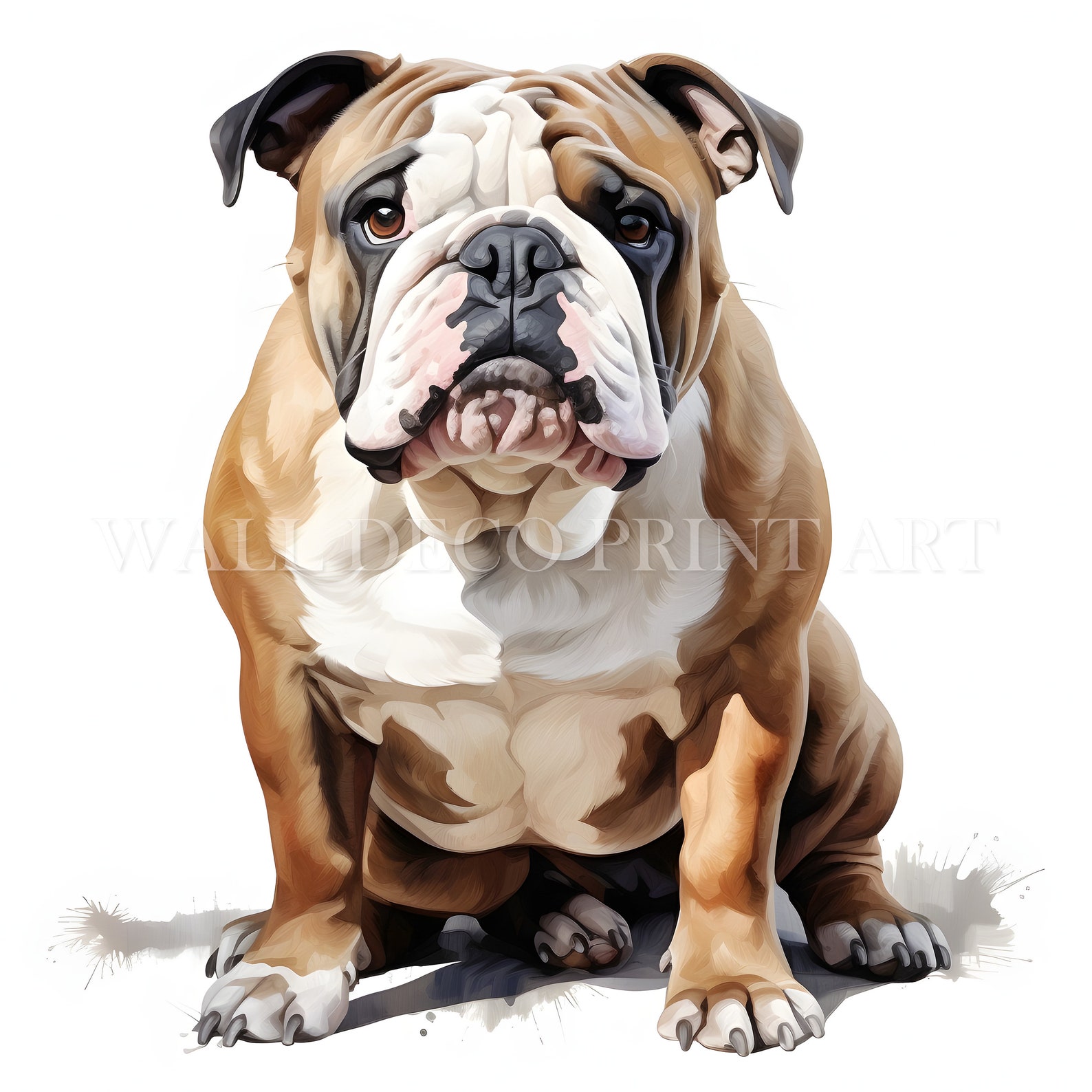 Cute Bulldog Puppy Clipart Bundle 10 High Quality Jpgs Digital ...