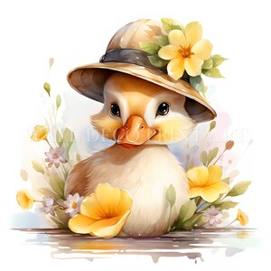 Little Spring Flower Duck Clipart Bundle - 10 High Quality JPG ...
