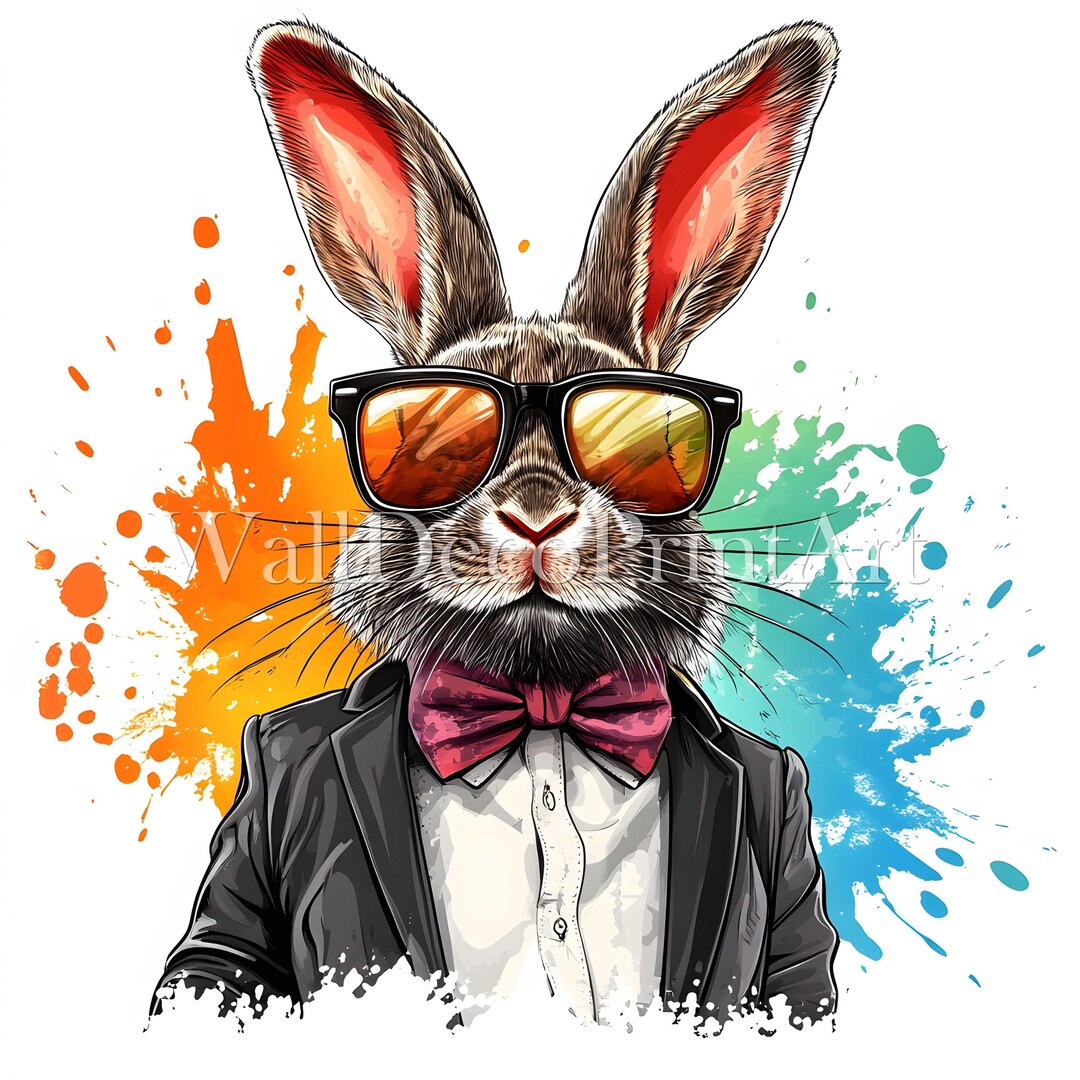 Cool Rabbit Clipart Bundle - 11 High Quality Jpgs - Digital Download ...