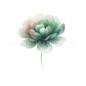 Green Simple Flowers Clipart Bundle - 12 High Quality JPG - Digital ...