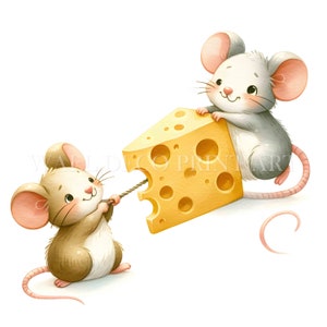 Soft Sketch Mouse & Cheese Clipart Bundle - 12 High Quality JPG ...