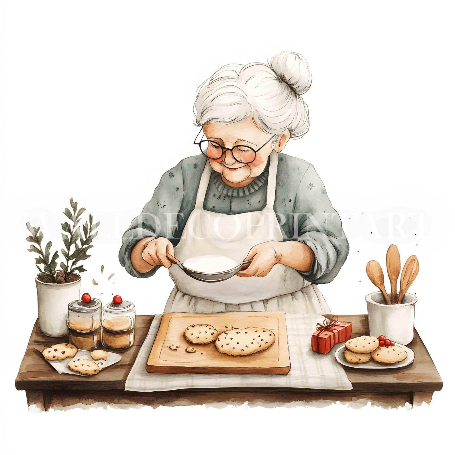 10 Baking Grandma Clipart - High Quality Jpgs - Digital Downloads ...