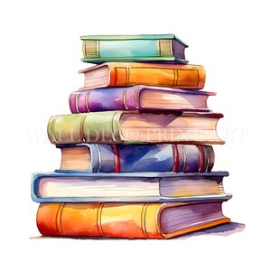 Colorful Books Clipart - 11 High Quality Jpgs - Digital Downloads ...