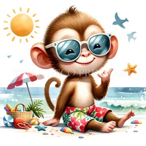 SUMMER ANIMALS SET 2 Clipart Bundle - 10 High Quality Jpgs - Digital ...