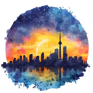 City Sunrise & Sunset Clipart Bundle - 10 High Quality Jpgs - Digital ...