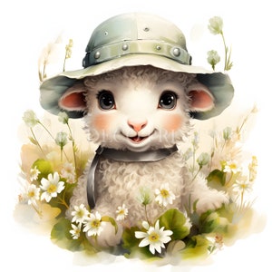 Lovely Spring Flower Lamb Clipart Bundle - 10 High Quality JPG ...