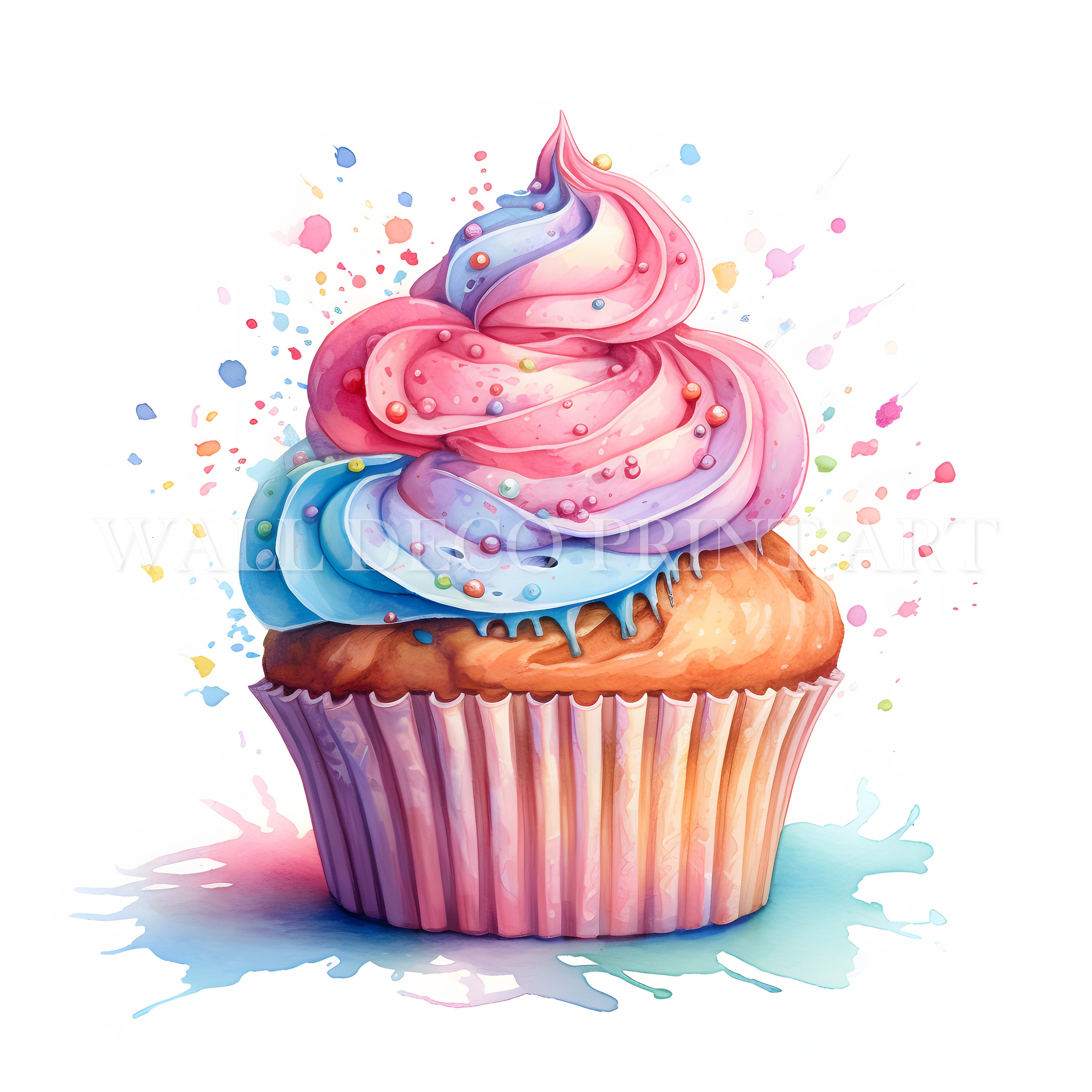 Watercolor Cupcakes Clipart Bundle 10 High Quality Jpgs - Etsy