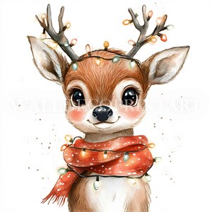 Christmas Lights Reindeer Clipart Bundle - 10 High Quality JPG ...