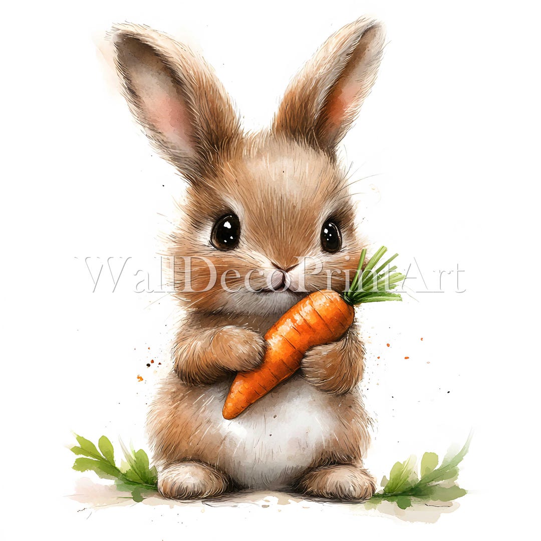 10 Fluffy Rabbits Clipart Bundle - High Quality JPG - Digital Download ...