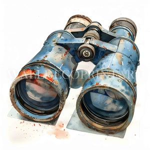 10 Old Binocular Clipart Bundle - High Quality JPG - Digital Download ...