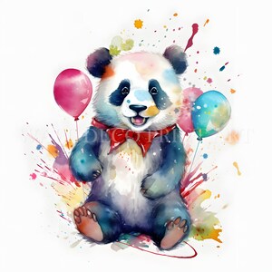 Birthday PANDA Clipart Bundle - 10 High Quality Jpgs - Digital ...