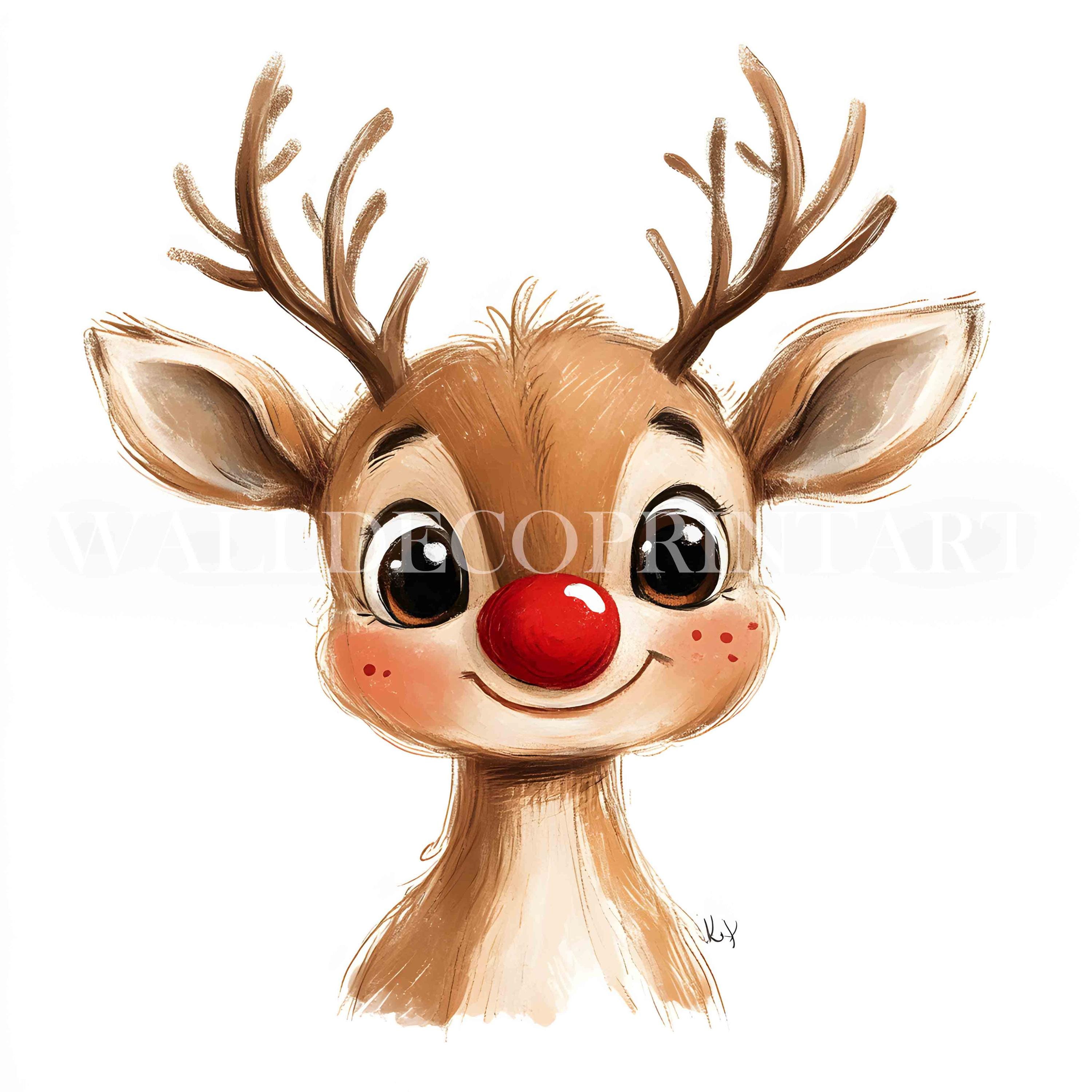 10 Christmas Reindeer Clipart Bundle - High Quality JPG - Digital ...