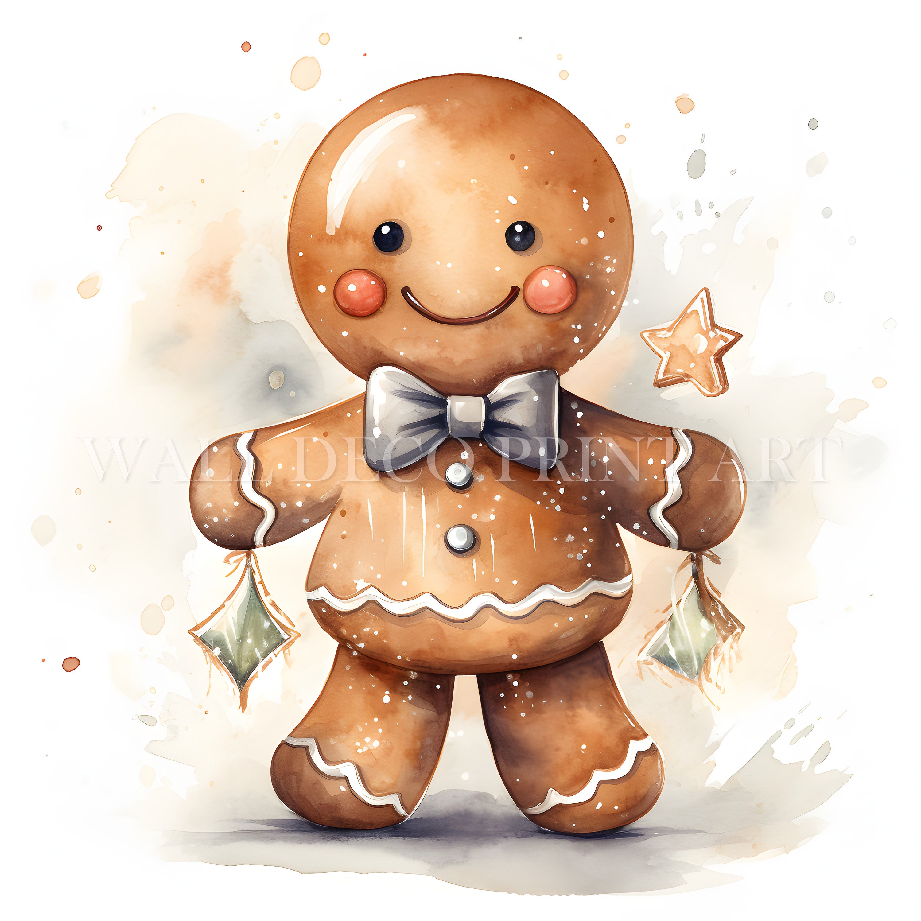 Cute Gingerbread Man Clipart Bundle 12 High Quality JPGS - Etsy