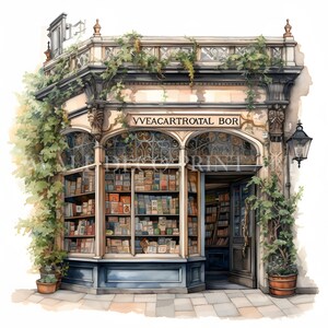 Victorian Bookstore Clipart Bundle - 10 High Quality Jpgs - Digital ...