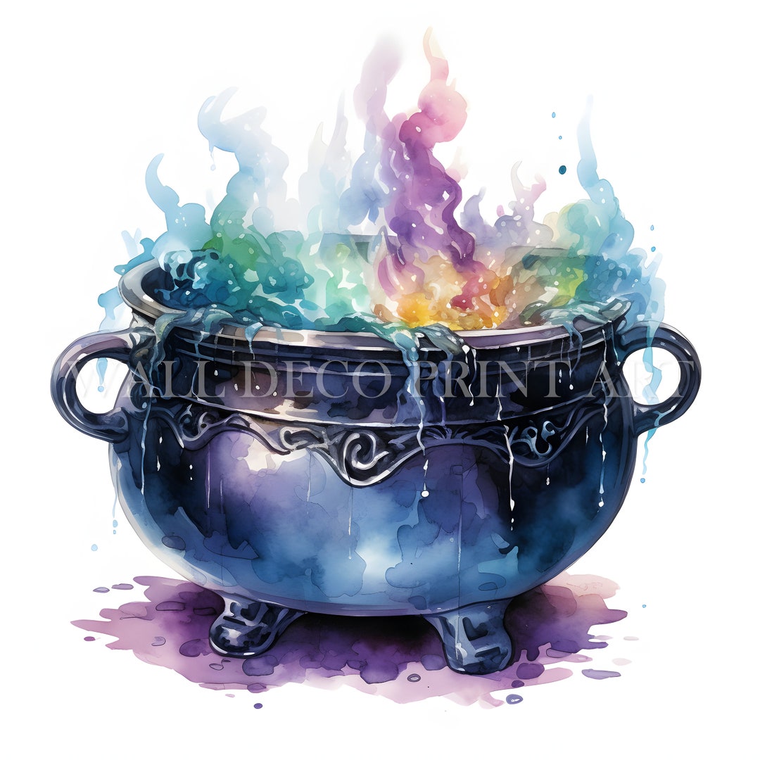 Halloween Bubbling Cauldron Clipart Bundle - 10 High Quality JPG ...