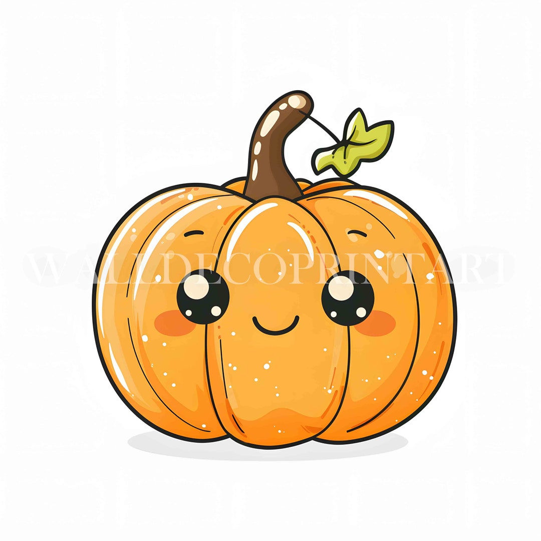 9 Cute Pumpkin Clipart Bundle - High Quality Jpgs - Digital Downloads ...