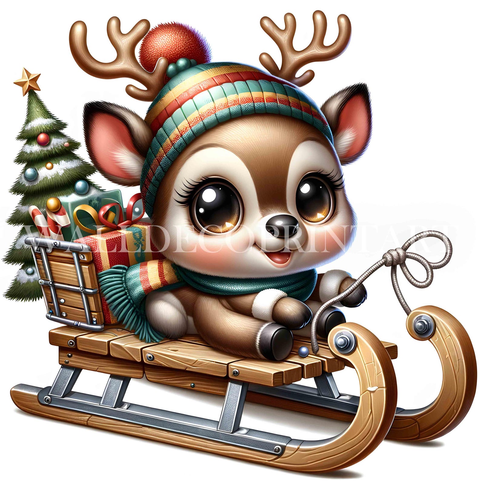 12 Christmas Winter Reindeer Clipart Bundle - High Quality JPG ...