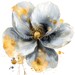 Silver & Gold Abstract Flowers Clipart Bundle - 10 High Quality Jpgs ...