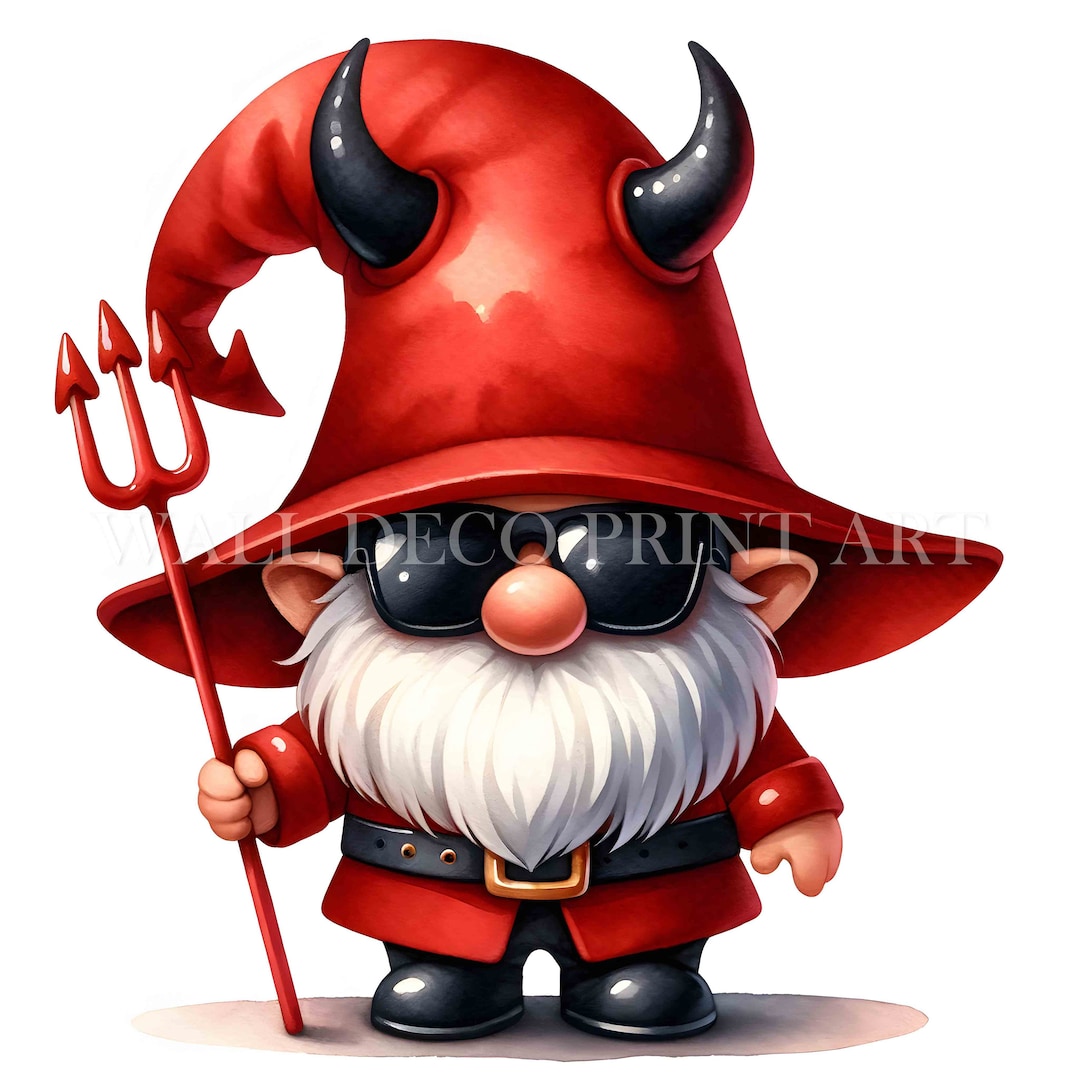 Cute Little DEVIL Gnomes Clipart Bundle - 14 High Quality Jpgs ...