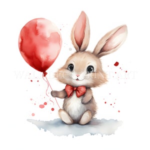 Cute Valentine Rabbit Clipart Bundle - 11 High Quality JPG - Digital ...