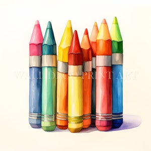 Colorful Crayons Clipart - 9 High Quality Jpgs - Digital Downloads ...