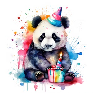 Birthday PANDA Clipart Bundle - 10 High Quality Jpgs - Digital ...