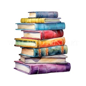 Colorful Books Clipart - 11 High Quality Jpgs - Digital Downloads ...