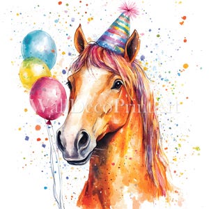 10 Happy Birthday Horse Clipart Bundle - High Quality Jpgs - Digital ...