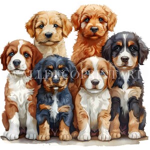 9 Cute Puppy Dogs Clipart Bundle High Quality JPG Digital Download ...