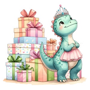 Cute Birthday DINOSAURS Clipart Bundle - 15 High Quality JPG - Digital ...