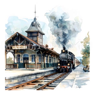 11 Train Station Clipart - High Quality JPG - Digital Download ...