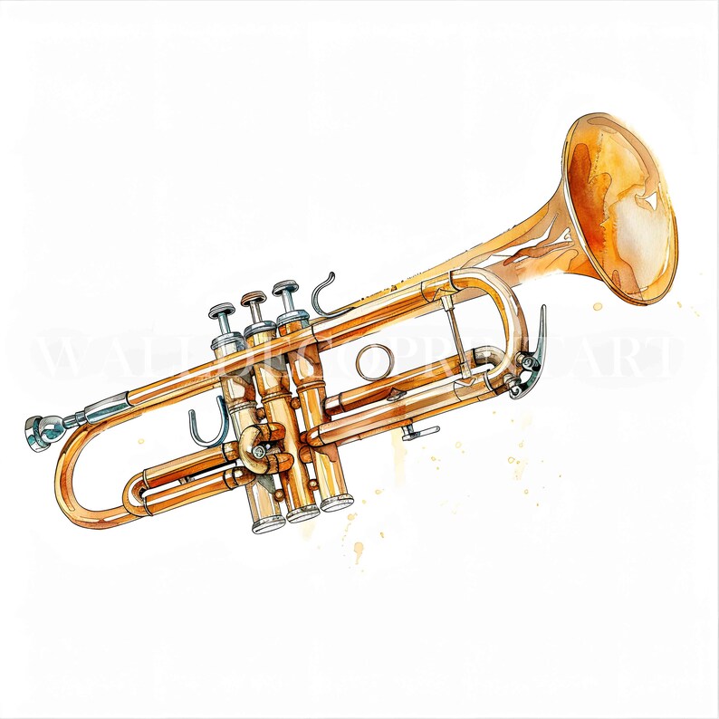 10 Modern Trumpet Clipart Bundle - High Quality Images - Digital ...