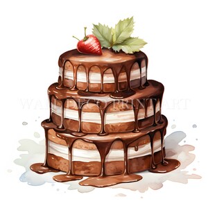 Chocolate Cakes Clipart Bundle - 10 High Quality Jpgs - Digital Downloads - Commercial Use ...