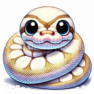 Soft Sketch Baby Ball Python Clipart Bundle - 5 High Quality Images ...