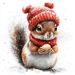 10 Christmas Squirrel Clipart Bundle - High Quality Jpgs - Digital ...