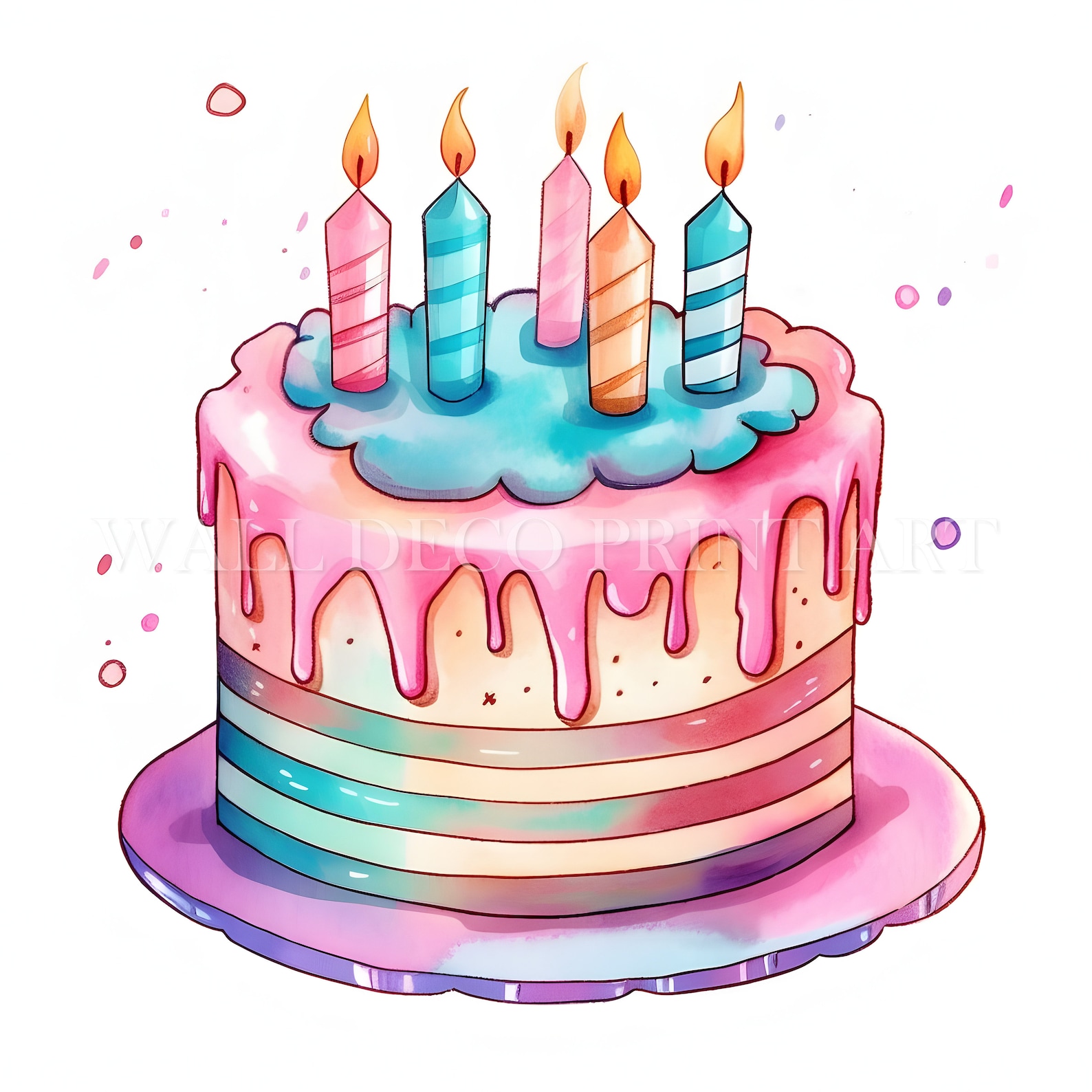 Pastel Birthday Cake Clipart Bundle 10 High Quality JPG - Etsy Canada