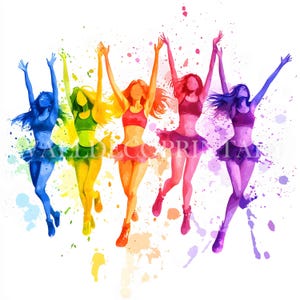 10 Cheerleaders Clipart - High Quality JPG - Digital Download ...