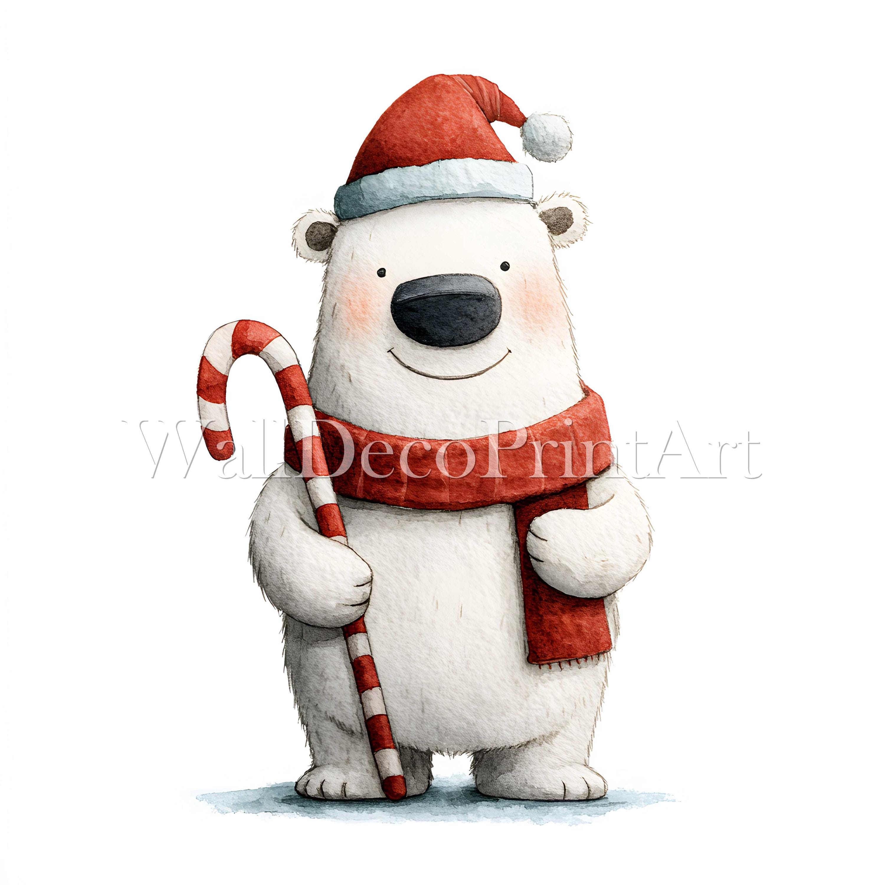 12 Christmas Polar Bear Clipart Bundle - High Quality Jpgs - Digital ...
