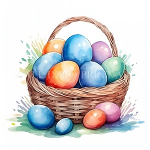 Easter Baskets Clipart Bundle SET 1 - 10 High Quality JPG - Digital ...