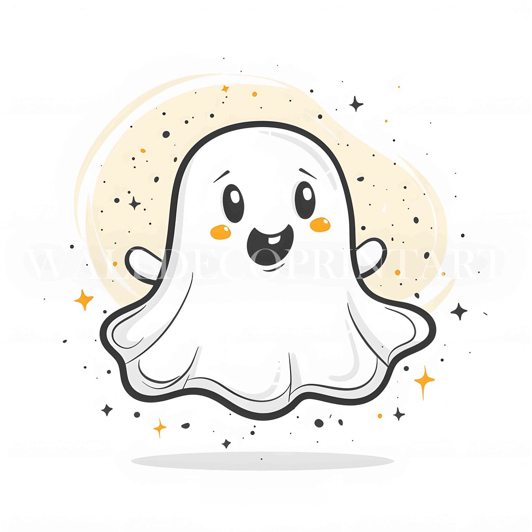10 Cute Ghost Clipart Bundle - High Quality JPG - Digital Download ...