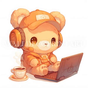 12 Fluffy Teddy Bear Programmer Clipart Bundle - High Quality JPG ...