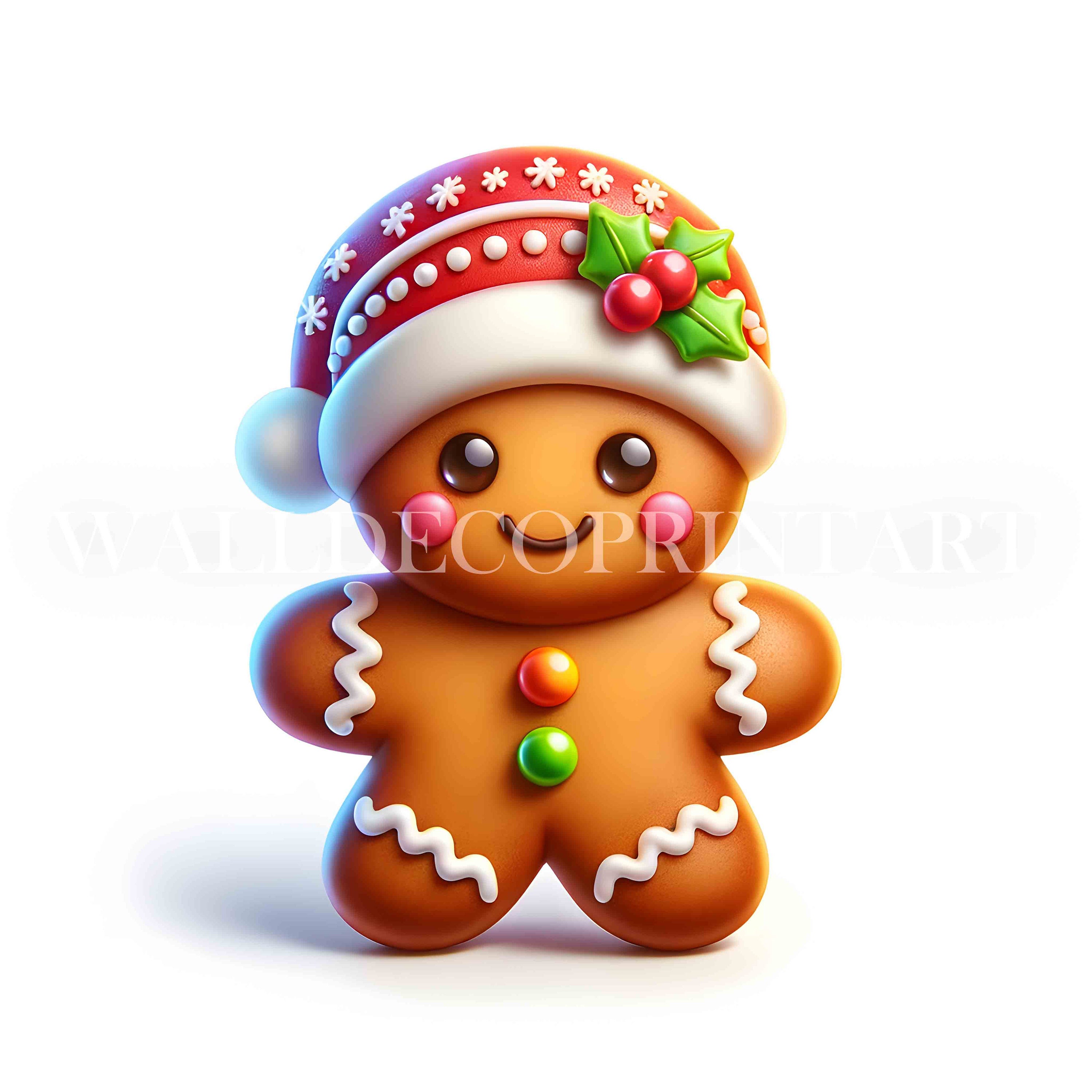10 Christmas Gingerbread Clipart Bundle 2 - High Quality Jpgs - Digital ...