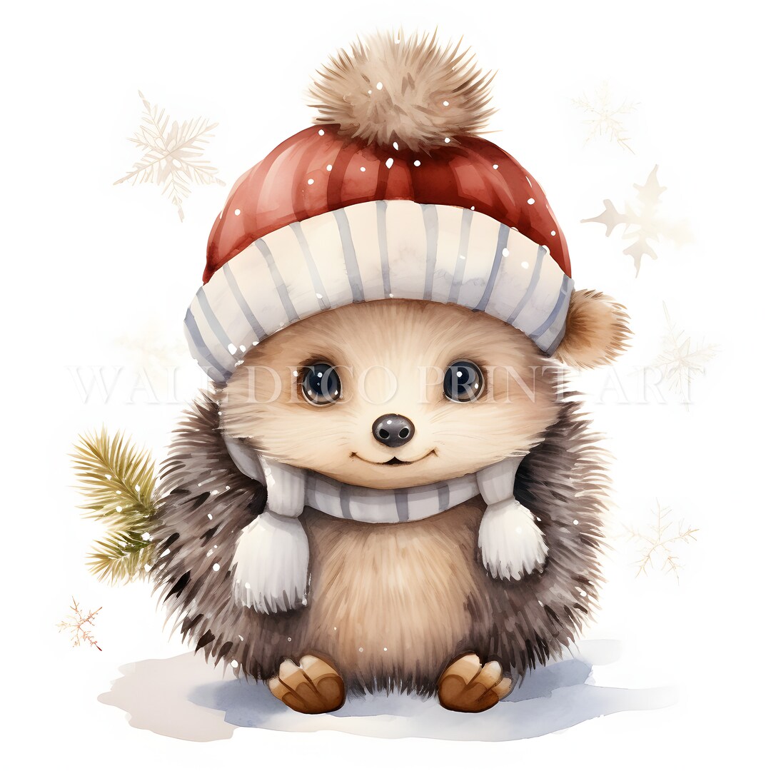 Christmas Hedgehog Clipart Bundle - 1 PNG & 10 High Quality JPG ...