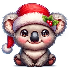 10 Cute Christmas Koala Clipart Bundle 2 High Quality JPG Digital ...