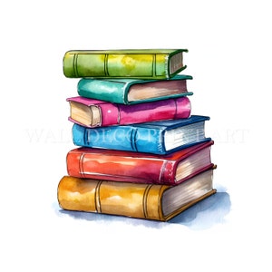 Colorful Books Clipart - 11 High Quality Jpgs - Digital Downloads ...